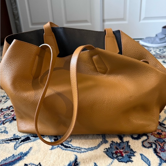 Bags | Massimo Dutti Tan Leather Tote Bag | Poshmark